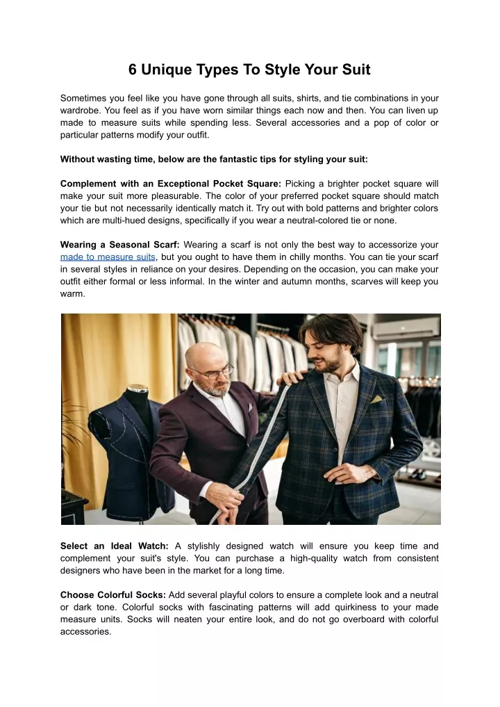 PPT - 6 Unique Types To Style Your Suit PowerPoint Presentation, free ...