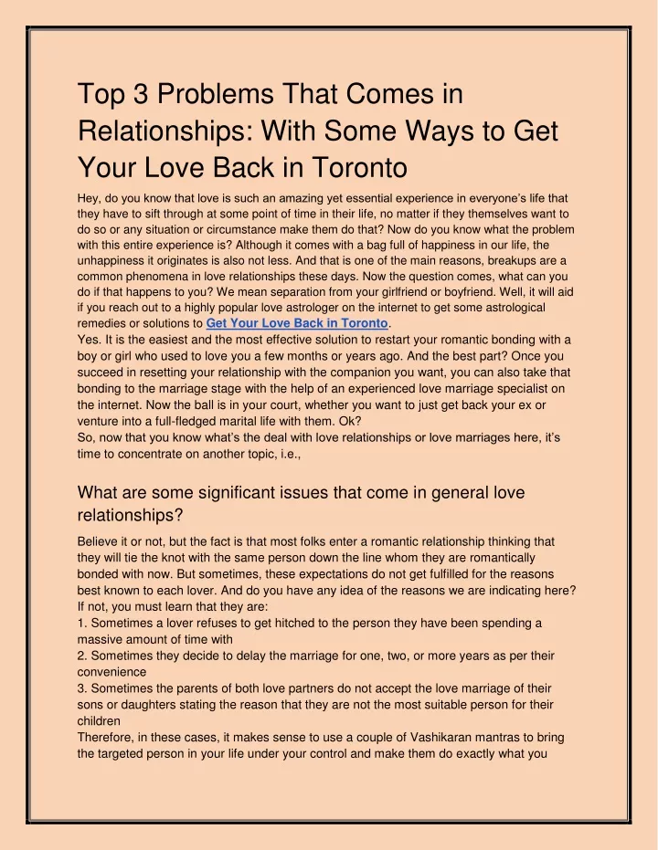 PPT - Top 3 Problems That Comes in Relationships_ With Some Ways to Get ...