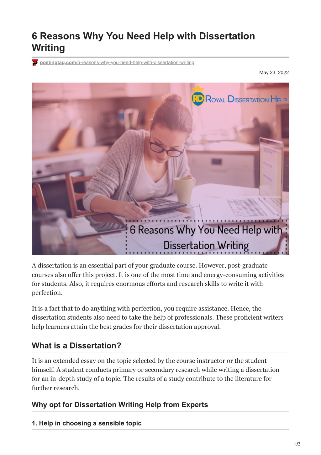 PPT - 6 Reasons Why You Need Help with Dissertation Writing PowerPoint ...