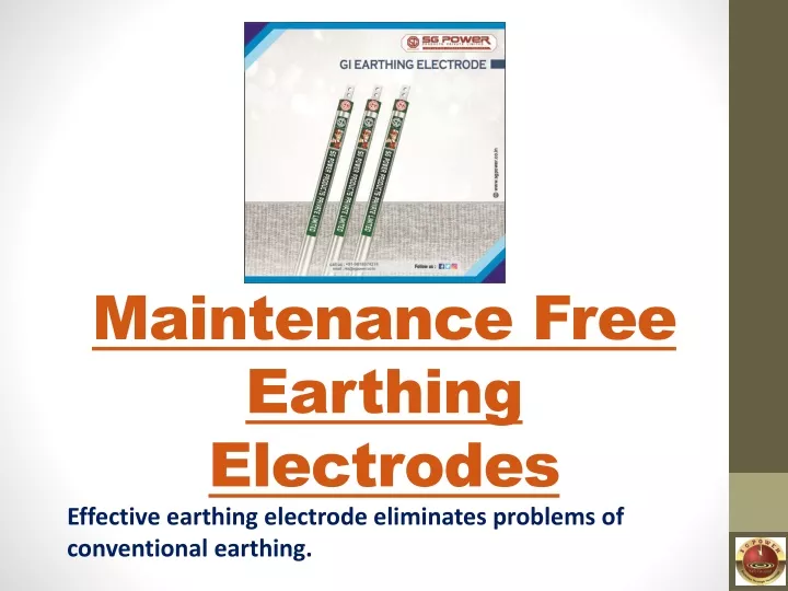 PPT - Maintenance Free Earthing Electrodes PowerPoint Presentation ...