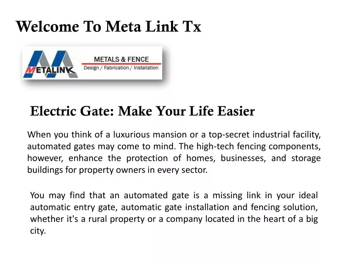 PPT - Electric Gate Make Your Life Easier PowerPoint Presentation, free ...