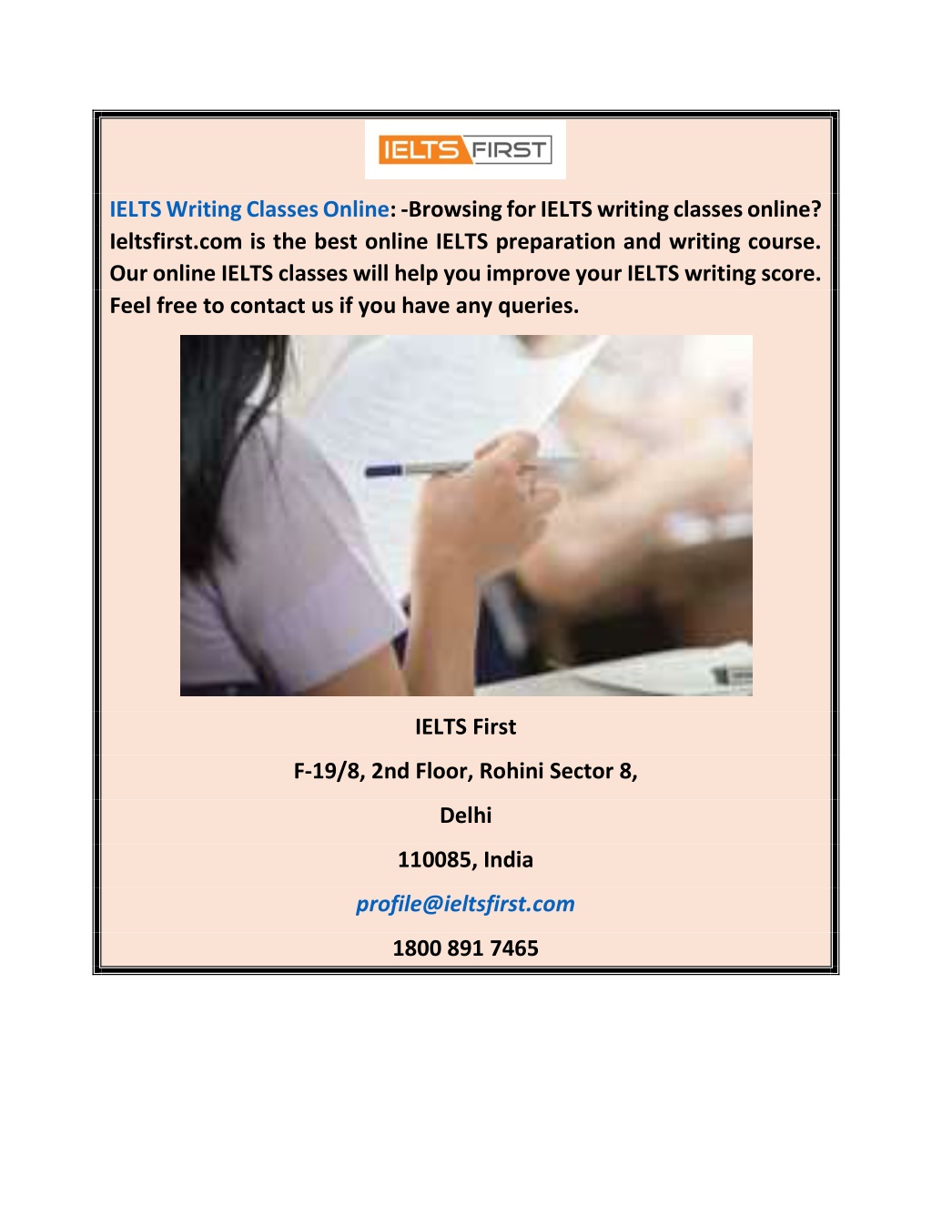 PPT - Ielts Writing Classes Online Ieltsfirst.com PowerPoint ...