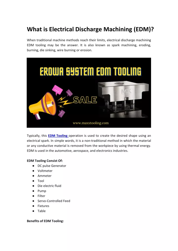 PPT - What is Electrical Discharge Machining (EDM) PowerPoint ...