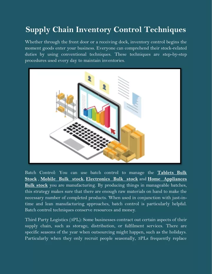 PPT - Supply Chain Inventory Control Techniques PowerPoint Presentation ...