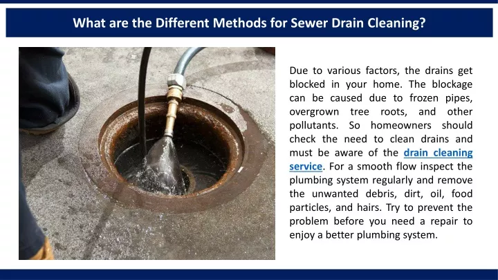 PPT - What are the Different Methods for Sewer Drain Cleaning ...