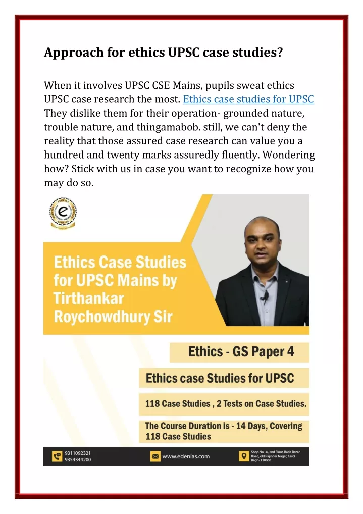 PPT - Approach for ethics UPSC case studies? PowerPoint Presentation, free download - ID:11494745