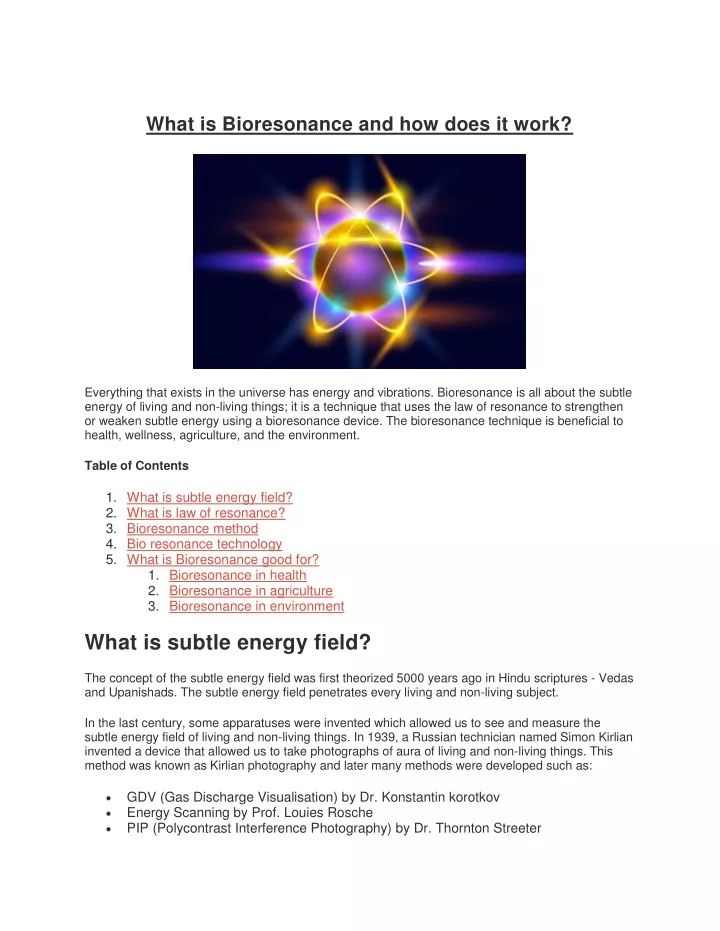 PPT - What is Bioresonance and how does it work(1) PowerPoint ...
