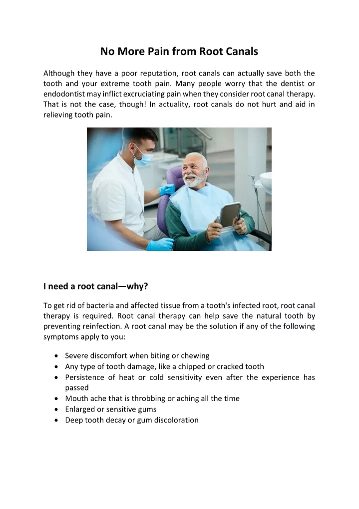 PPT - No More Pain from Root Canals PowerPoint Presentation, free ...