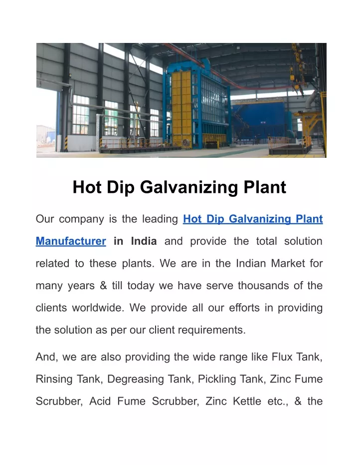 PPT - Hot Dip Galvanizing Plant PowerPoint Presentation, free download - ID:11496963