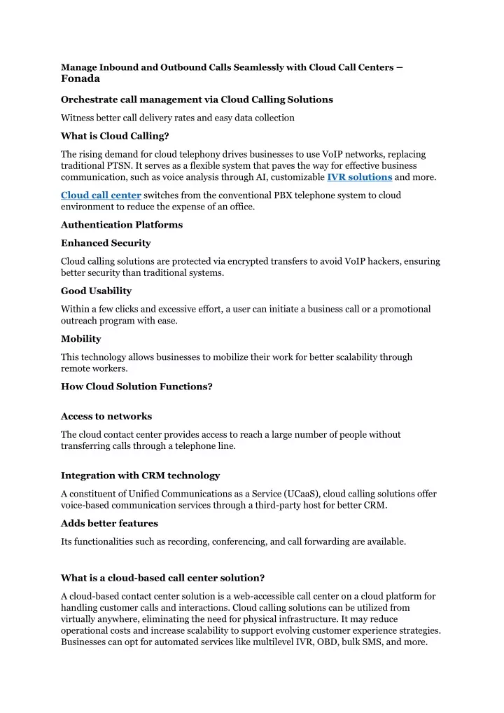 PPT - Manage Inbound and Outbound Calls Seamlessly with Cloud Call ... PPT - Manage Inbound and Outbound Calls Seamlessly with Cloud Call ...