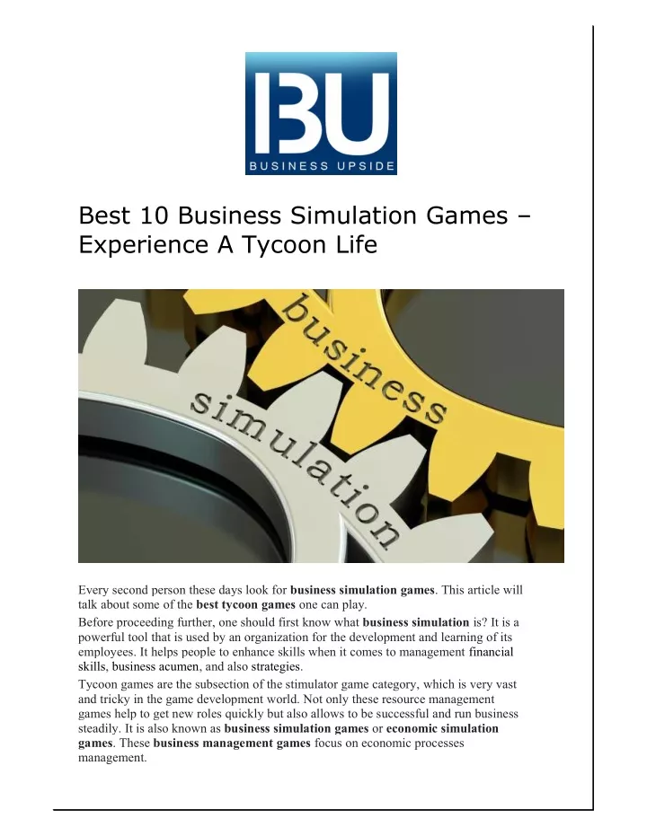 PPT - Best 10 Business Simulation Games – Experience A Tycoon Life ...