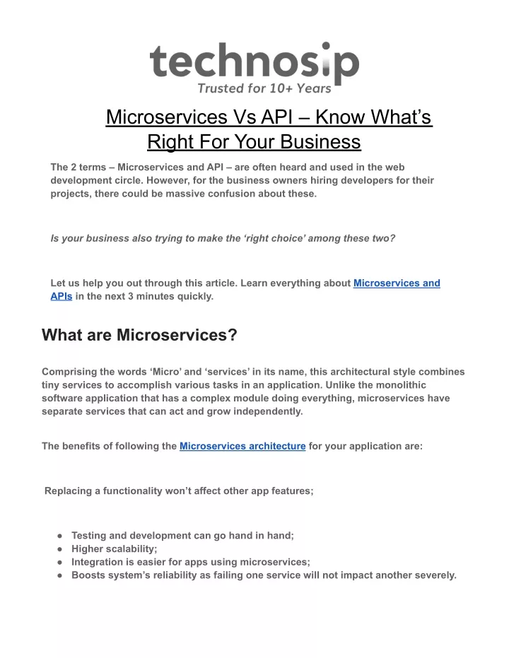 PPT - Microservices Vs API – Know What’s Right For Your Business ...