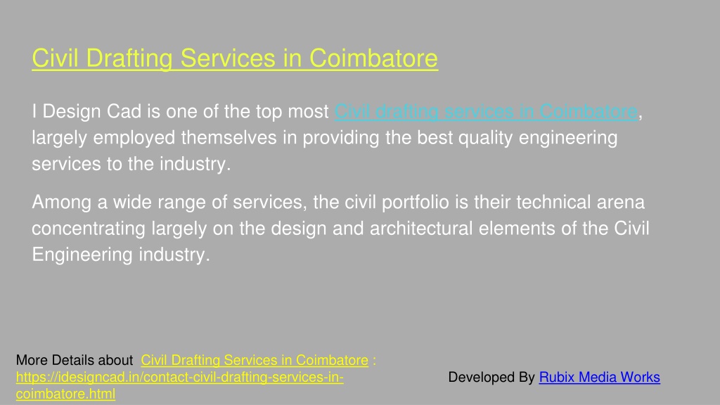 PPT - Civil Drafting Services in Coimbatore (www.idesigncad.in ...
