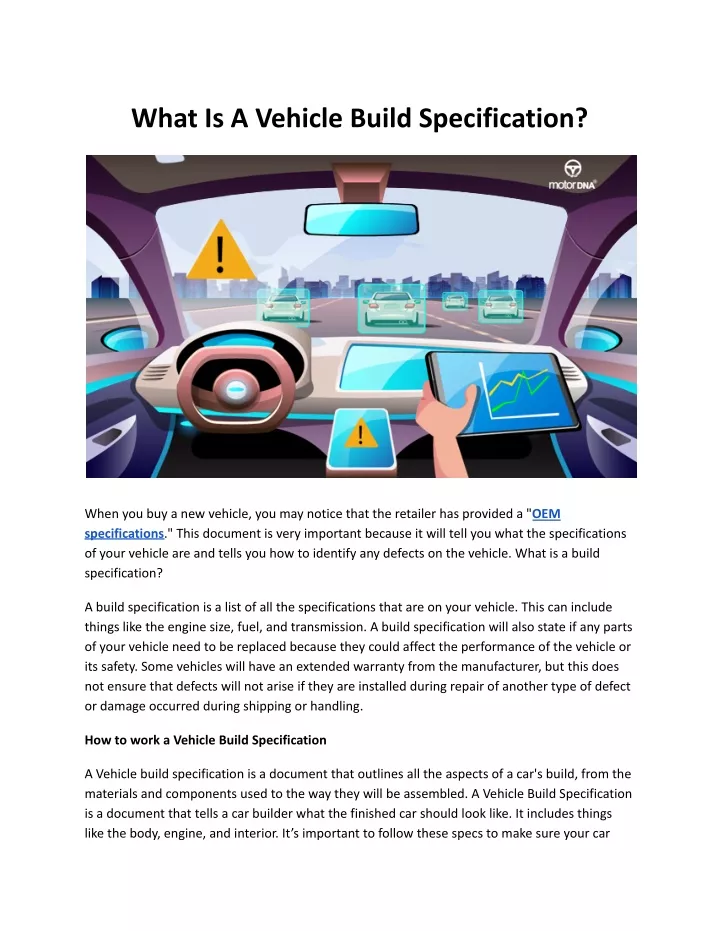 PPT - What Is A Vehicle Build Specification PowerPoint Presentation ...