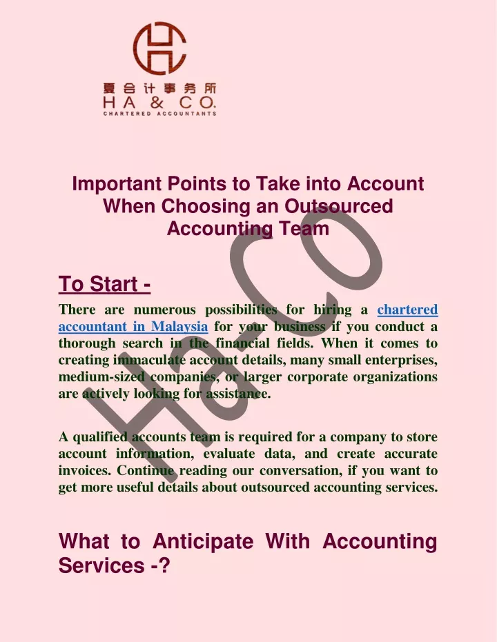 PPT - Important Points to Take into Account When Choosing an Outsourced ...