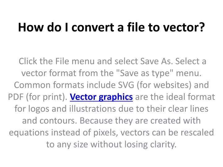 PPT - How do I convert a file to vector? PowerPoint Presentation, free ...