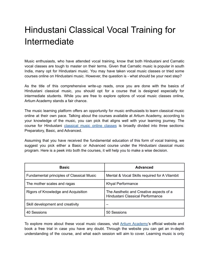 PPT - Hindustani Classical Vocal Training for Intermediate PowerPoint ...