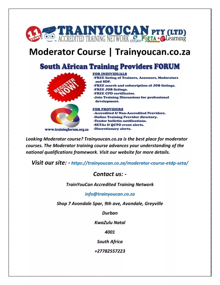 PPT - Moderator Course PowerPoint Presentation, free download - ID:11501264