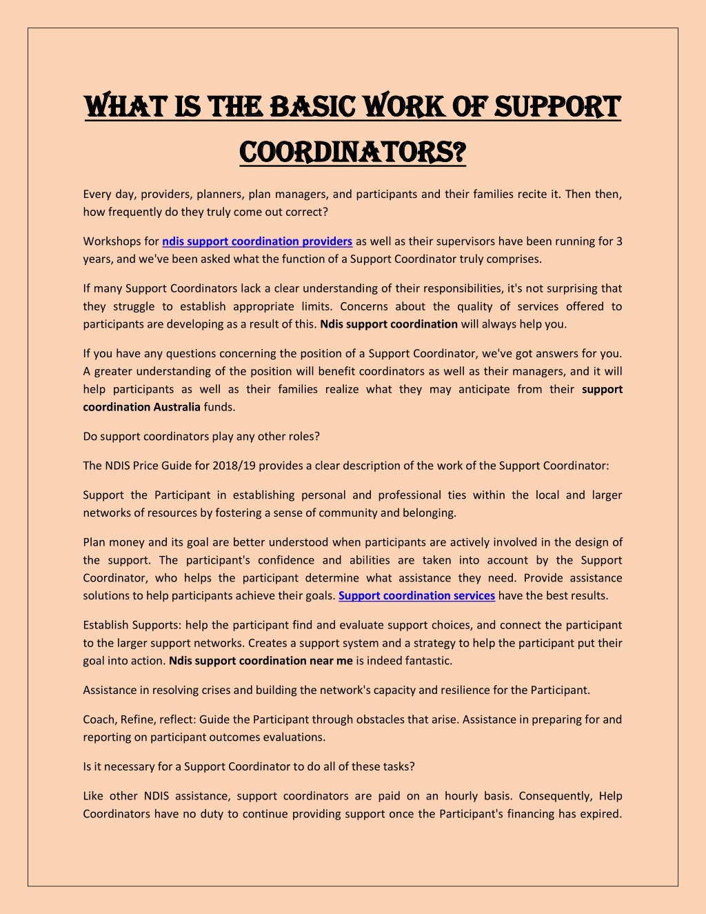 PPT - What is the basic work of support coordinators PowerPoint ...