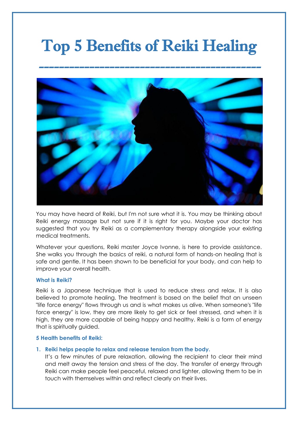 Ppt Top 5 Benefits Of Reiki Healing Powerpoint Presentation Free