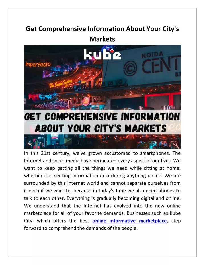 PPT - Get Comprehensive Information About Your City's Markets ...