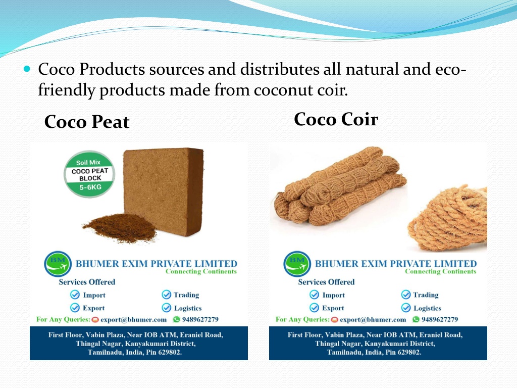 PPT - Best coco product exporters in India-Bhumer exim PowerPoint ...