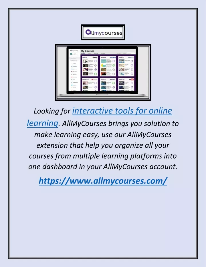 PPT - Interactive Tools For Online Learning | AllMyCourses PowerPoint ...
