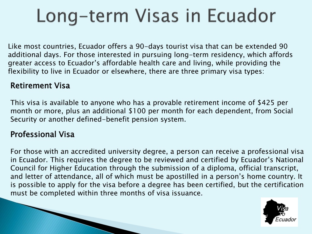 PPT - Professional England Retirement & Visa Services in Ecuador ...