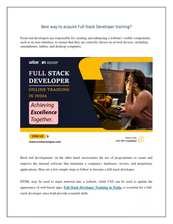 PPT - Best way to acquire Full Stack Developer training PowerPoint ...