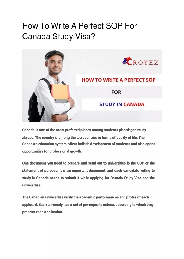 PPT - How To Write A Perfect SOP For Canada Study Visa PowerPoint ...
