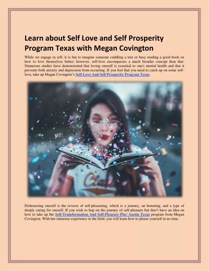 PPT - Learn about Self Love and Self Prosperity Program Texas with ...