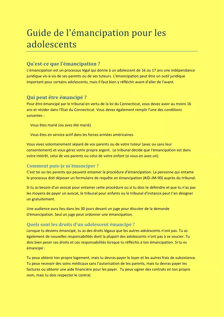 PPT - Guide de l'émancipation pour les adolescents PowerPoint ...