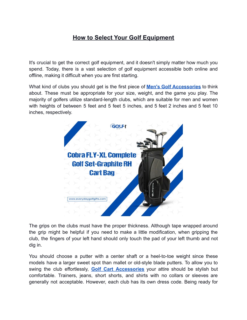 PPT - How to Select Your Golf Equipment PowerPoint Presentation, free ...