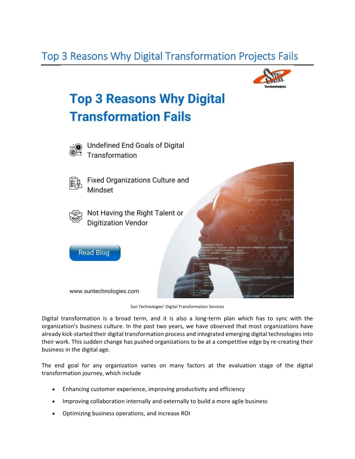 PPT - Top 3 Reasons Why Digital Transformation Projects Fails ... PPT - Top 3 Reasons Why Digital Transformation Projects Fails ...