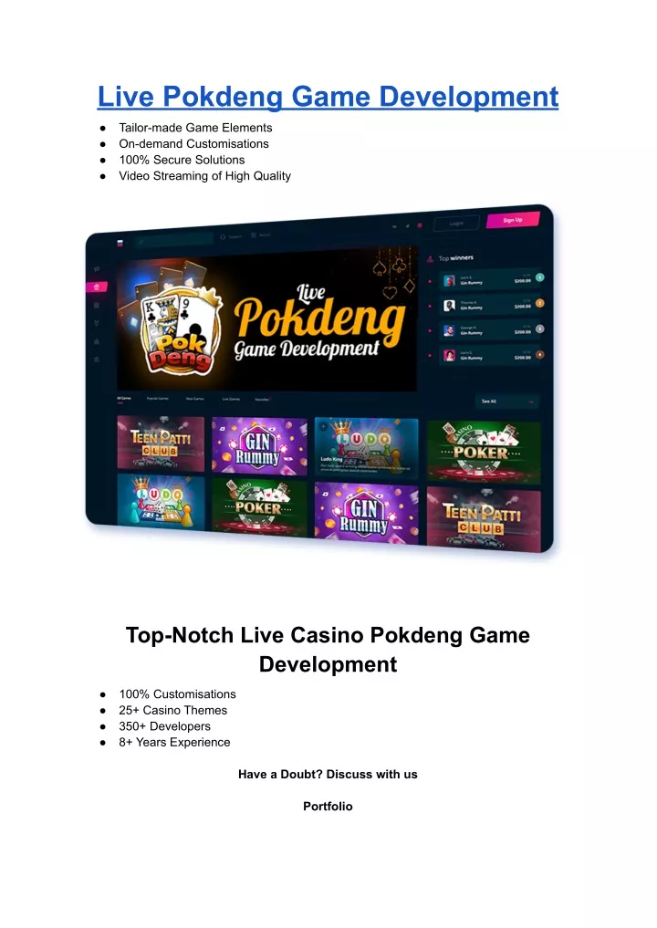 PPT - Live Pokdeng Game Development PowerPoint Presentation, free download - ID:11513284