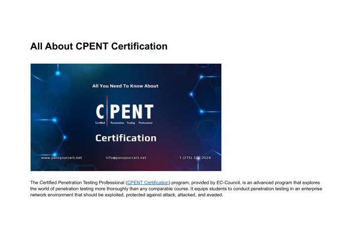 PPT - All About CPENT Certification PowerPoint Presentation, free ...