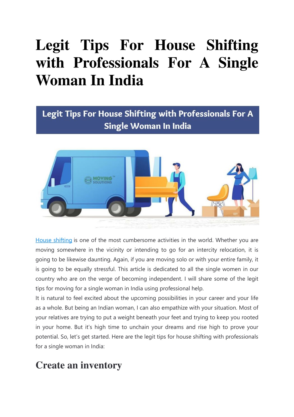 PPT - Legit Tips For House Shifting with Professionals For A Single ...