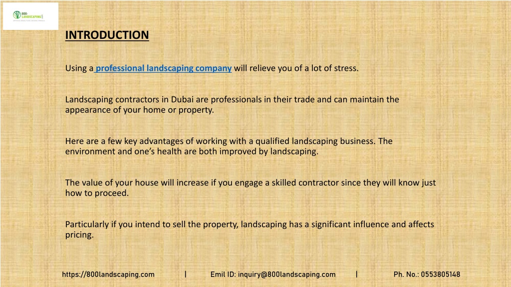 PPT - The Importance Of Professional Landscaping Services PowerPoint ...