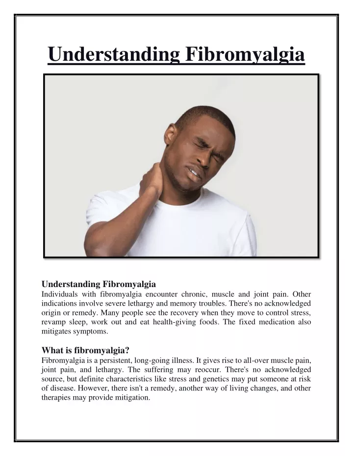 PPT - Understanding Fibromyalgia PowerPoint Presentation, free download ...