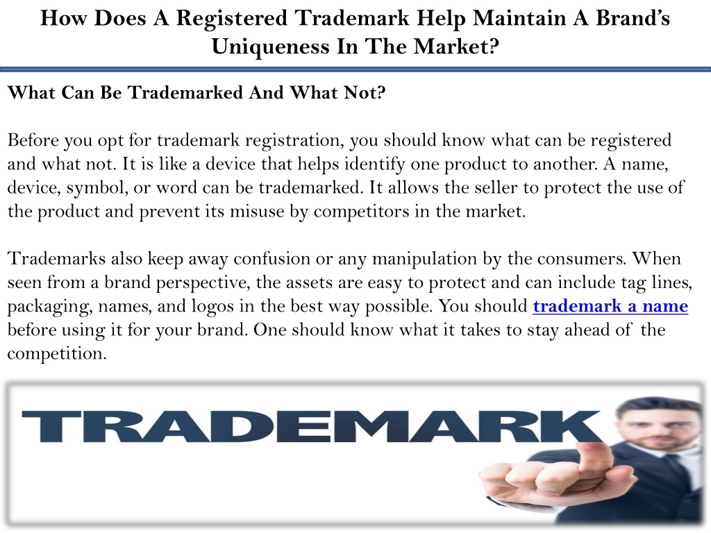 PPT - How Does A Registered Trademark Help Maintain A Brand’s ...