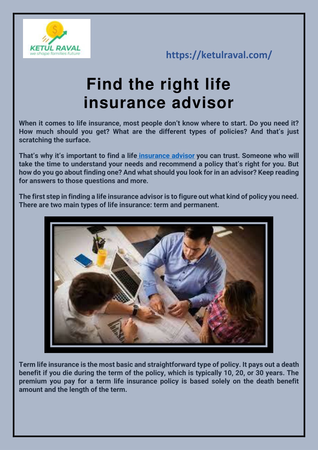 PPT - Find the right life insurance advisor PowerPoint Presentation ...