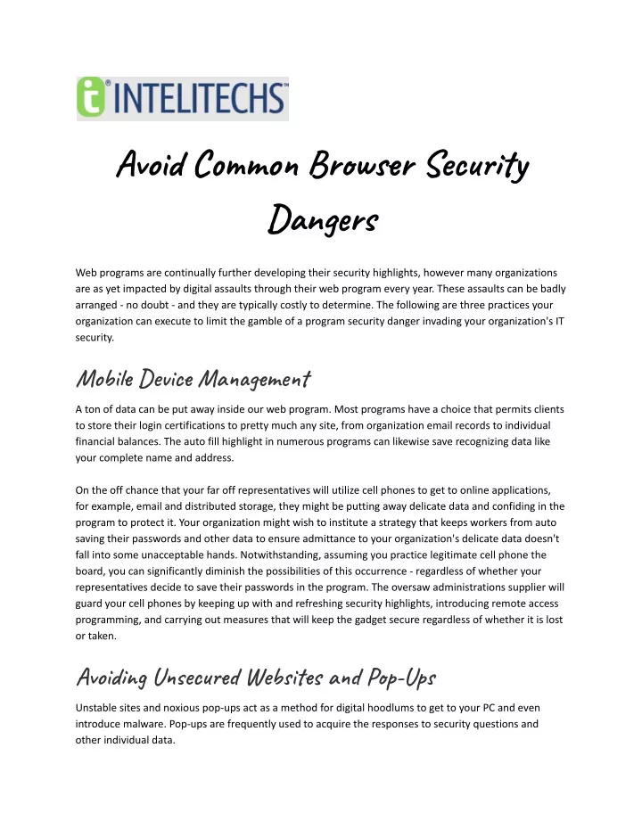 PPT - Avoid Common Browser Security Dangers PowerPoint Presentation ...