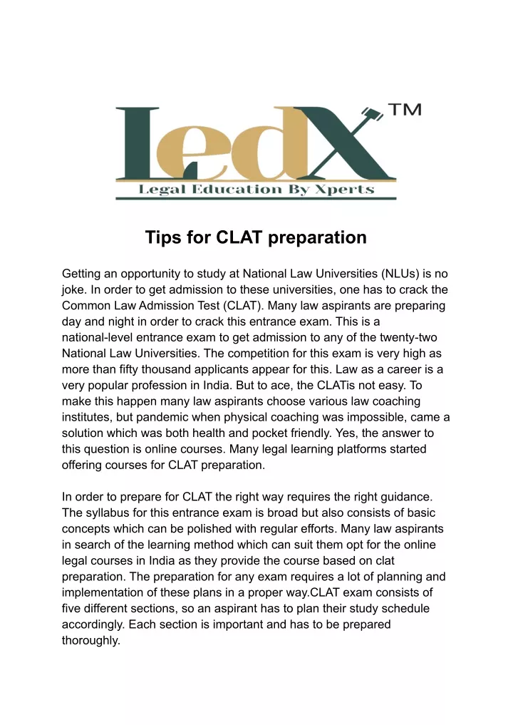 PPT - Tips for CLAT preparation PowerPoint Presentation, free download ...