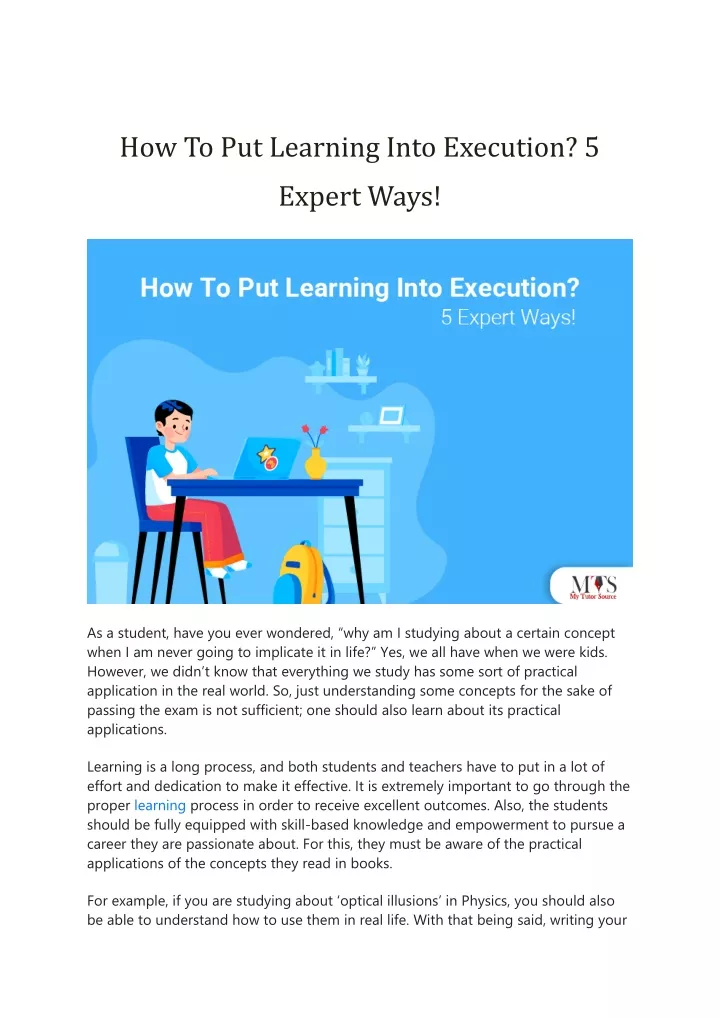 PPT - How To Put Learning Into Execution PowerPoint Presentation, free ...