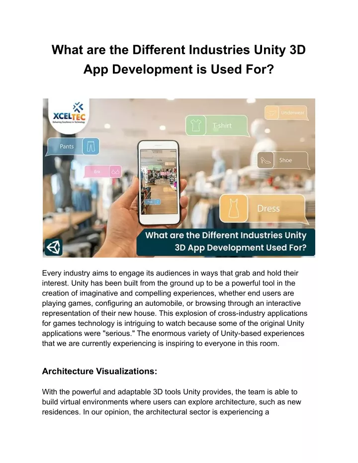 PPT - What are the Different Industries Unity 3D App Development is Used For_ PowerPoint ...
