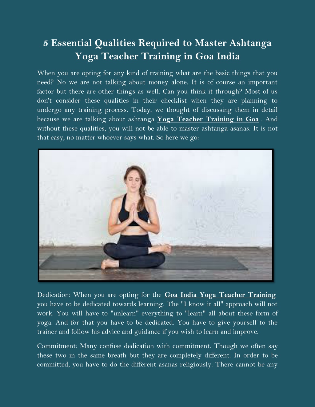 PPT - 5 Essential Qualities Required to Master Ashtanga Yoga Teacher ...
