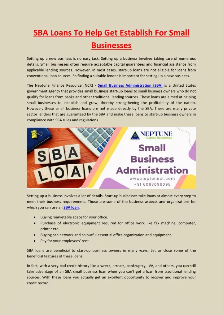PPT - SBA Loans To Help Get Establish For Small Businesse1 PowerPoint ...