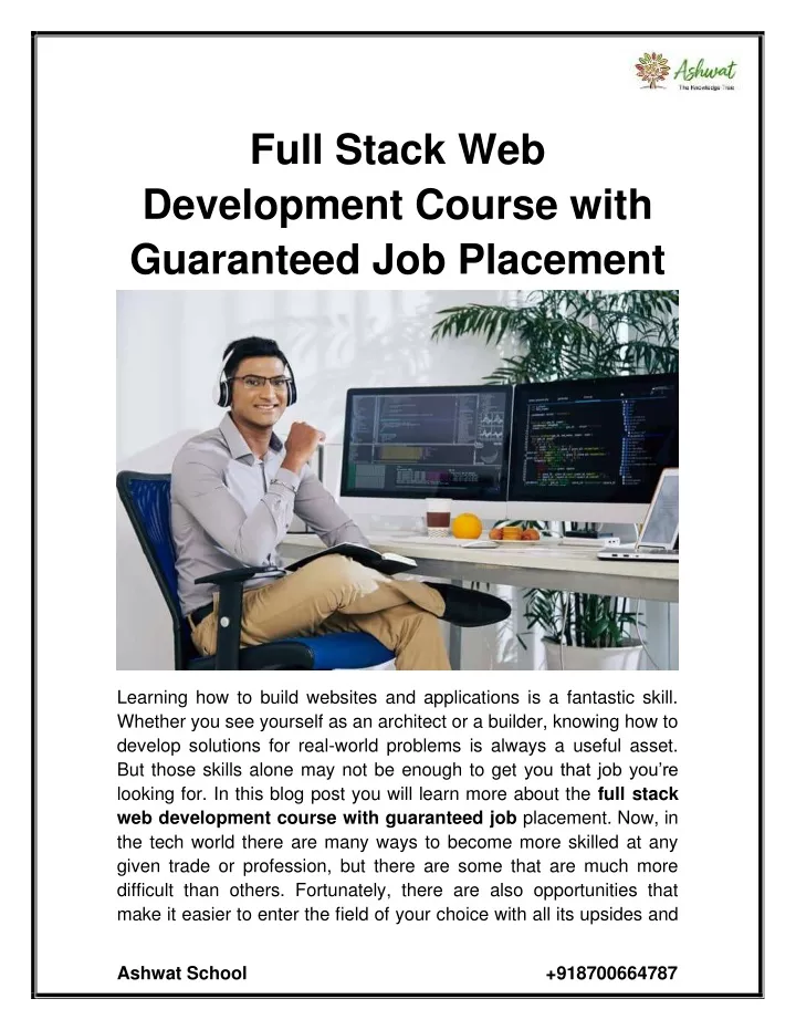 PPT - Full Stack Web Development Course with Guaranteed Job Placement ...