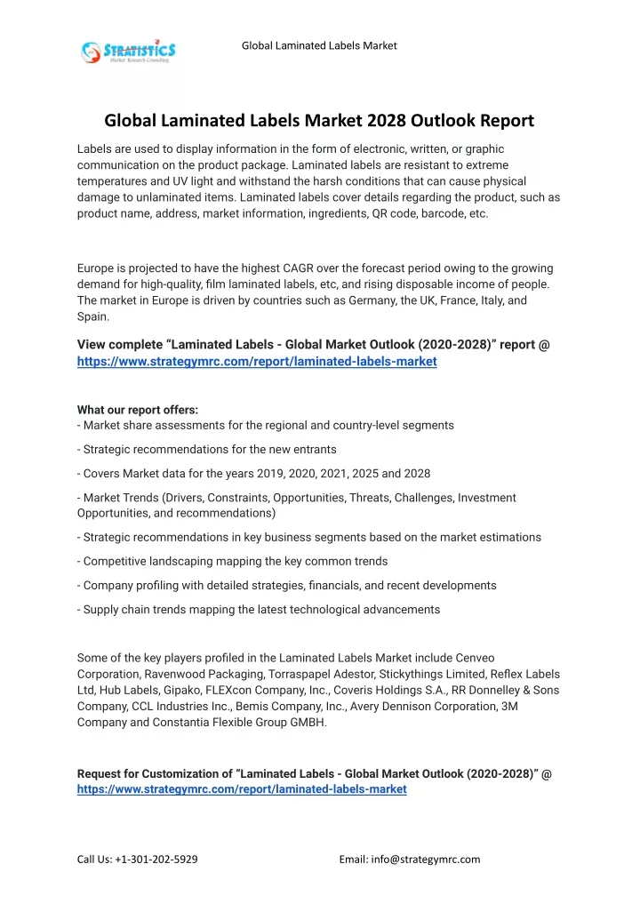 PPT - 2021 Laminated Labels Industry Global Analysis Report PowerPoint ...