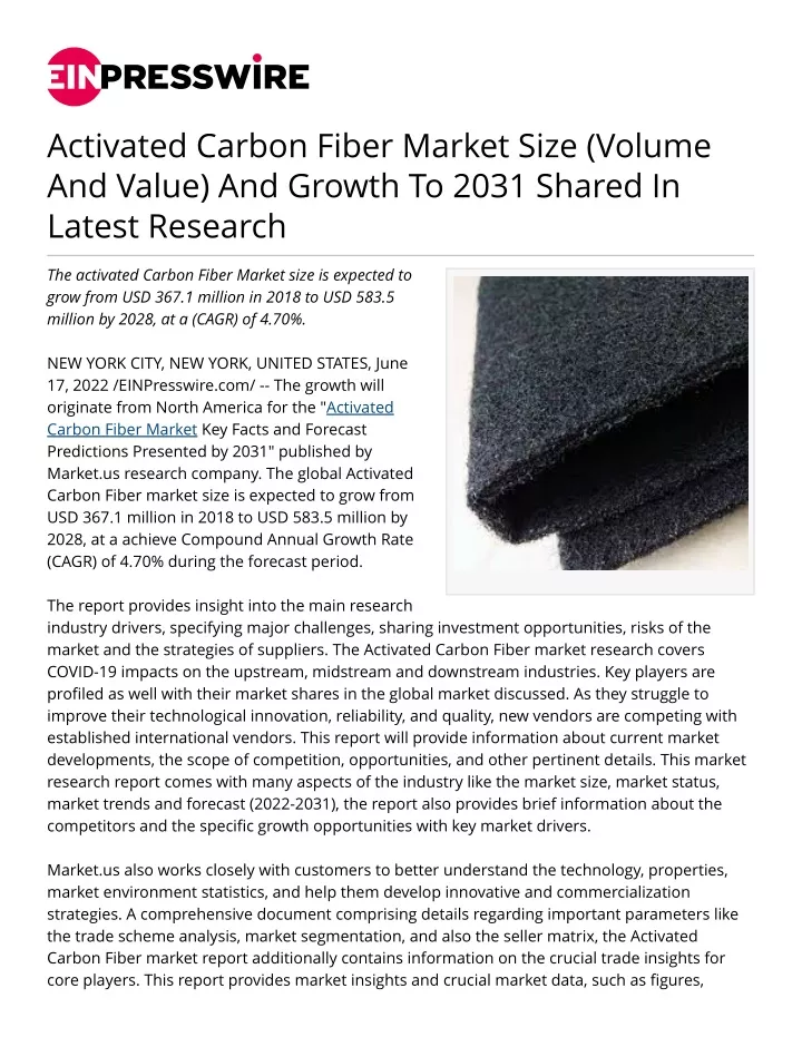 PPT - Activated Carbon Fiber Market Size (Volume And Value) And Growth ... PPT - Activated Carbon Fiber Market Size (Volume And Value) And Growth ...